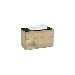 Villeroy & Boch V&B Waschtischunterschrank Wandbeleuchtung Finion 100x60,3 cm, Reg li Oa ven, Oak Veneer ; Villeroy & Boch (G652PCPC)