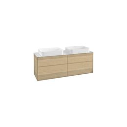 Villeroy & Boch V&B Waschtischunterschrank Wandbeleuchtung Finion 160x60,3x50,1cm, Gl. wh. m, Oak Veneer ; Villeroy & Boch (G72100PC)
