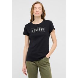 Mustang T-Shirt 'Style Loa' Damen Gr&ouml;&szlig;e XXS schwarz / offwhite