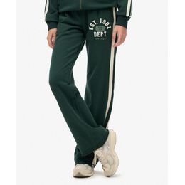 Superdry Hose 'Essentials' Damen Größe 36 creme / dunkelgrün / weiß