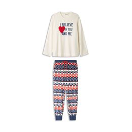 Gisela Pajama 'Set' female size S marine blue / Red / Off white