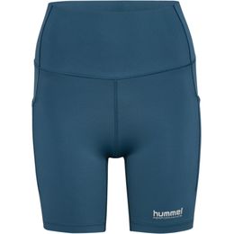 Hummel Sportshorts 'Hiit Intensity' Damen Gr&ouml;&szlig;e L cyanblau / wei&szlig;
