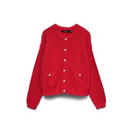 V&eacute;ro Moda Vero Moda Strickjacke 'VMHARPER' Damen Gr&ouml;&szlig;e XL rot / wei&szlig;