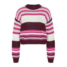 Noisy may Pullover 'NMCHARLIE' Damen Gr&ouml;&szlig;e XL beere / rosa / wei&szlig;