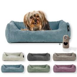 Rohrschneider &reg; Hundebett waschbar f&uuml;r kleine Hunde mit Hundekissen Cord (ca. 55x42 cm) inkl. Gassibeutel