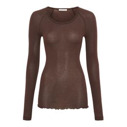 Seamless Basic Shirt 'Elvira' Damen Gr&ouml;&szlig;e S/M dunkelbraun
