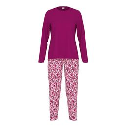 Mey Pyjama Damen Gr&ouml;&szlig;e XL rosa / magenta / naturwei&szlig; Winterkleid