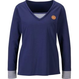 CREATION L PREMIUM Damen Langarmshirt im Lagen-Look marine Gr&ouml;&szlig;e 38