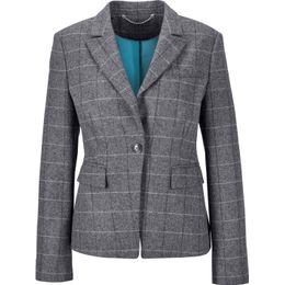 CREATION L PREMIUM Damen Blazer mit Glitzer-Karo graphit-kariert Gr&ouml;&szlig;e 36