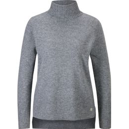 CREATION L PREMIUM Damen Rollkragenpullover mit 10% Kaschmir rauchblau-steingrau-meliert Gr&ouml;&szlig;e 38
