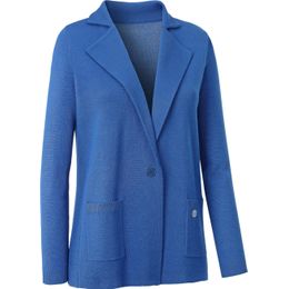 CREATION L PREMIUM Damen Strickjacke mit 1-Knopf-Verschluss royalblau Gr&ouml;&szlig;e 38