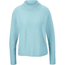 CREATION L PREMIUM Damen Wollpullover mit Kaschmir aquamarin-meliert Gr&ouml;&szlig;e 36/38