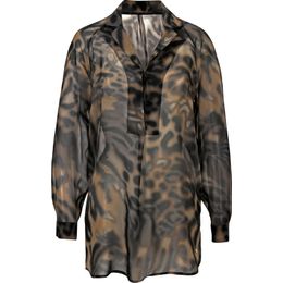 CREATION L PREMIUM Damen Seidenbluse mit Digitaldruck schwarz-bedruckt Gr&ouml;&szlig;e 44