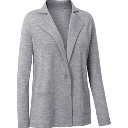 CREATION L PREMIUM Damen Strickjacke mit 1-Knopf-Verschluss steingrau-meliert Gr&ouml;&szlig;e 38