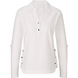 CREATION L PREMIUM Damen Poloshirt Mit abgerundetem Saum ecru Gr&ouml;&szlig;e 38