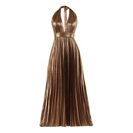 Goddiva Maxikleid Damen Gr&ouml;&szlig;e 38 bronze Winterkleid