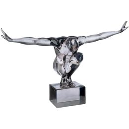 Dekofigur Gilde "Skulptur Cliffhanger Gris grau H. 33,5 cm", grau, B:49cm H:33,5cm T:16cm, Acryl, Dekofiguren