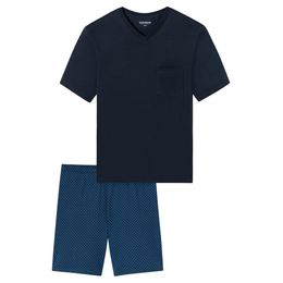 Schiesser Pyjama Comfort Essentials in Atlantikblau | Gr.: 48