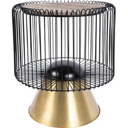 Beistelltisch Kayoom "Malibu 125, Runde Platte aus original Marmor, pflegeleicht", braun (braun, schwarz, gold, schwarz, gold, braun), B:51cm H:56,5cm T:51cm, Eisen, Marmor, Tische, ø-Marmorplatte: ca. 40 cm, angesagtes Metalldesign, pflegeleicht