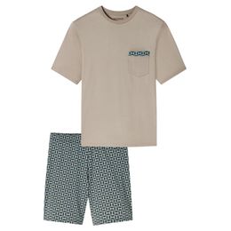 Schiesser Pyjama Comfort in braungrau | Gr.: 58