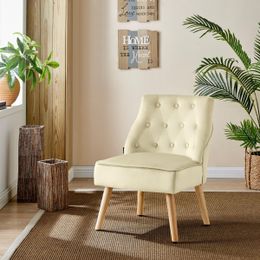 Esszimmersessel Home Affaire "Emery", beige (creme), B:55cm H:74cm T:62cm, Samtvelours (100% Polyester), Sessel, 2er Set, aus schönem weichen Samtvelours Bezug, Sitzhöhe 42 cm