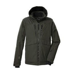 Skijacke Killtec "KSW 55 MN SKI JCKT", Herren, Gr. L, grün (olivgrün), Oberstoff: 100% Polyester, Futter: 100% Polyester, Füllung: 100% Polyester (recycelt), Jacken, Wasserdichte, atmungsaktive Skijacke mit verschweißten Nähten