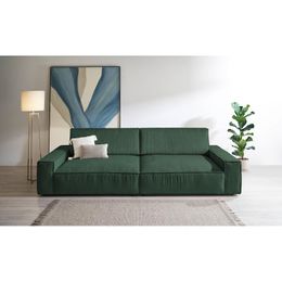 Home Affaire Big-Sofa »NEU: SHERWOOD XXL, Big-Sofa (316cm), extra tiefe Sitzfläche 95 cm« bequemer Sitzkomfort, Cord u. Leinenoptik, Kedernaht...