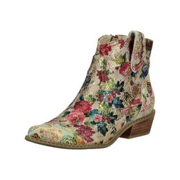 Laura Vita Bikerboots &raquo;Stiefelette Leder/Textil&laquo; Beige 38 38 Verschluss: Rei&szlig;verschluss