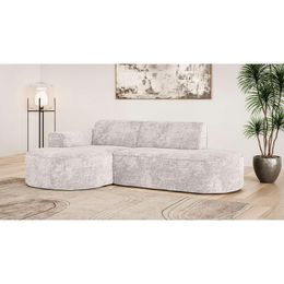OTTO HOME Ecksofa »ADELLA XL Design-Sofa mit Recamiere rechts/links, 263/159/76 cm« L-Form XL mit Wellenunterfederung, runde Form, auch in Cord...