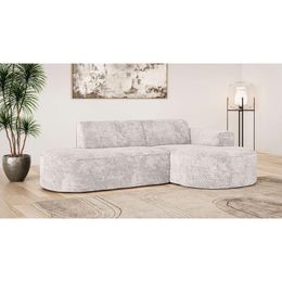 OTTO HOME Ecksofa »ADELLA XL Design-Sofa mit Recamiere rechts/links, 263/159/76 cm« L-Form XL mit Wellenunterfederung, runde Form, auch in Cord...