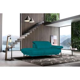 Egoitaliano Ottomane »Anais, erstklassiges Designsofa, Breite 179 cm, Fußfarbe schattengrau« Kopfteil verstellbar, Luxus-Microfaser, blaurün blaurün