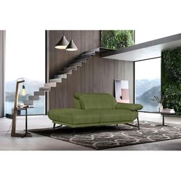 Egoitaliano Ottomane »Anais, erstklassiges Designsofa, Breite 179 cm, Fußfarbe schattengrau« Kopfteil verstellbar, Luxus-Microfaser, kiwi kiwi