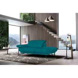 Egoitaliano Ottomane »Anais, erstklassiges Designsofa, Breite 179 cm, Fußfarbe schattengrau« Kopfteil verstellbar, Luxus-Microfaser, blaurün blaurün