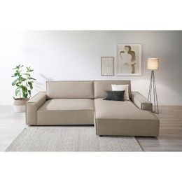Home Affaire Ecksofa »NEU: SHERWOOD XXL 284, Big-Sofa L-Form, tiefe Sitzfläche 95 cm, Cord« Recamiere rechts/links, als Schlafsofa stellbar, Cord...