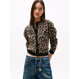 Tommy Jeans Strickjacke »TJW LEOPARD CARDIGAN« mit Leo Strickmuster Leopard Aop M (38) M (38) Strickjacke von Tommy Jeans