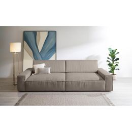 Home Affaire Big-Sofa »NEU: SHERWOOD XXL, Big-Sofa (316cm), extra tiefe Sitzfläche 95 cm« bequemer Sitzkomfort, Cord u. Leinenoptik, Kedernaht...