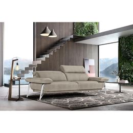 Egoitaliano 2, 5-Sitzer »Anais, Designsofa mit erstklassigem Sitzkomfort, Fußfarbe chrom« Kopfteil verstellbar, 232 cm, Luxus-Microfaser...