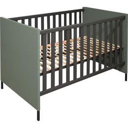 Mäusbacher MÄUSBACHER Babybett Metallfüße, Metallgriffe pine green/anthrazit