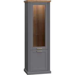 Home Affaire Vitrine &raquo;Tara&laquo; (H/B/T): 200/66/48cm, lackiert mit wasserbasiertem UV-Lack, Soft-Close-Funktion grau MDF, Sicherheitsglas, Spanplatte