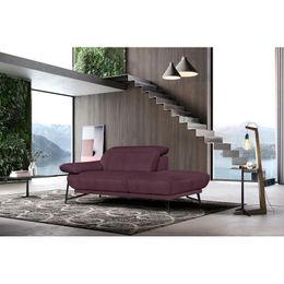 Egoitaliano Ottomane »Anais, erstklassiges Designsofa, Breite 179 cm, Fußfarbe schattengrau« Kopfteil verstellbar, Luxus-Microfaser, plum plum