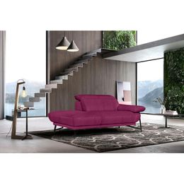 Egoitaliano Ottomane »Anais, erstklassiges Designsofa, Breite 179 cm, Fußfarbe schattengrau« Kopfteil verstellbar, Luxus-Microfaser, fuchsia fuchsia
