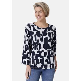 STOOKER WOMEN 3/4-Arm-Shirt »CARLY T-Shirt 3/4-Arm« Loose Fit Shirt Rundhals 3/4 Arm für Damen blue abstract aop 44/46 44/46 Print-Shirt
