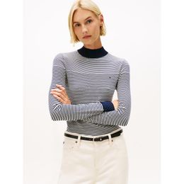 Tommy Hilfiger Strickpullover &raquo;CO JERSEY FINE GG MOCK-NK LS SWT&laquo; Bretton Stripe Dark Night Navy S (36) S (36) Strickpullover von Tommy Hilfiger...