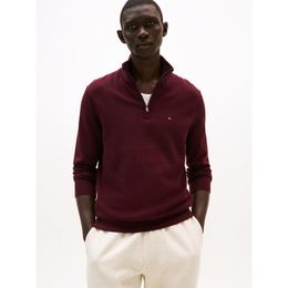 Tommy Hilfiger Troyer »ESSENTIAL COTTON ZIP MOCK« Deep Burgundy XL XL Strickpullover von Tommy Hilfiger