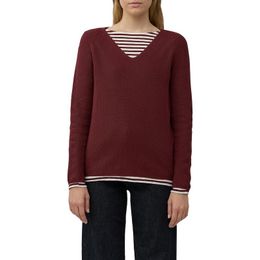 s.Oliver Strickpullover mit V-Ausschnitt DARK RED 44 44 V-Pullover von s.Oliver Red Label