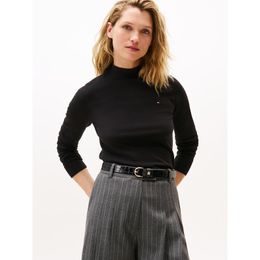 Tommy Hilfiger Strickpullover &raquo;CO JERSEY FINE GG MOCK-NK LS SWT&laquo; Black S (36) S (36) Strickpullover von Tommy Hilfiger Womanswear