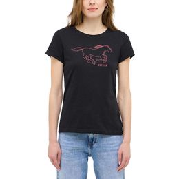 Mustang Kurzarmshirt »Damen Style Loa« schwarz S S Schmal geschnitten