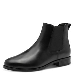 Tamaris Chelseaboots, Blockabsatz, Basic, Stiefelette mit Antik Finish schwarz 40 40 Stiefelette mit Stretcheinsatz und Innenreißverschluss