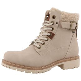 Tom Tailor Winterboots Workerboots, Hiking Boot mit Blockabsatz beige 41 41 Modischer Winterboots mit Textil-Kragen