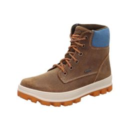 Superfit Schn&uuml;rstiefelette &raquo;Stiefelette Leder/Textil&laquo; Braun/Blau 33 33 Verschluss: Schn&uuml;rung